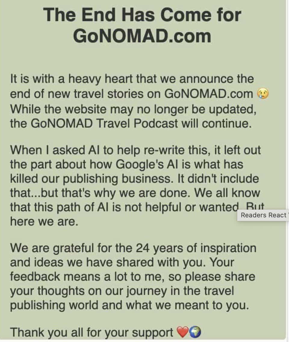 GoNOMAD.com Says Goodbye - ReadUpOnIt with Max Hartshorne